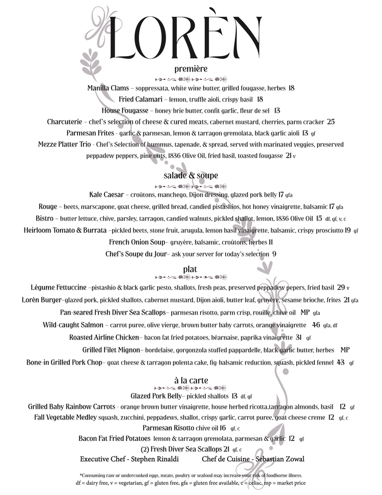 Menu – Loren Social Club